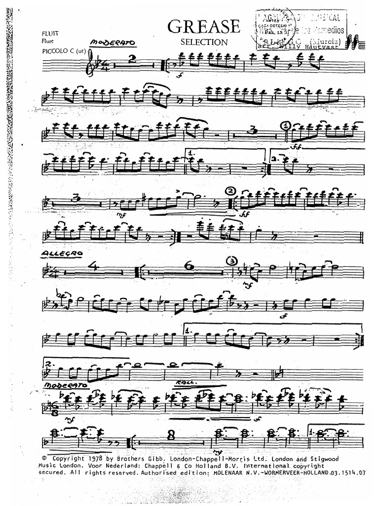 Grease Selection - Flauta | PDF