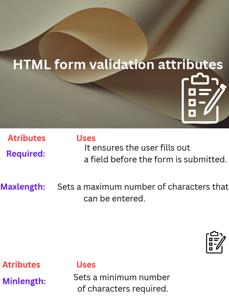 HTML form validation attributes | PDF