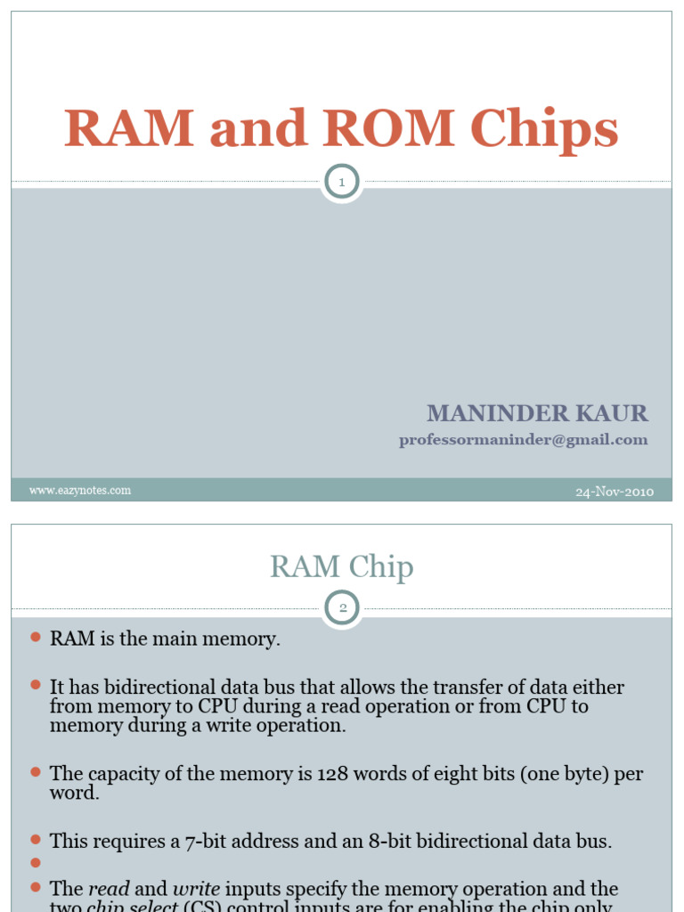 Ram and Rom Chips 130126022718 Phpapp02 | PDF | Random Access Memory | Input/Output