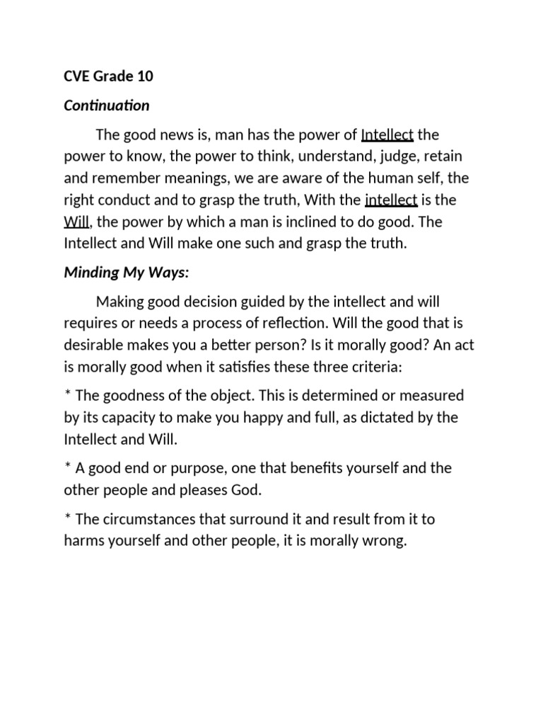 Understanding Morality: Intellect and Will | PDF