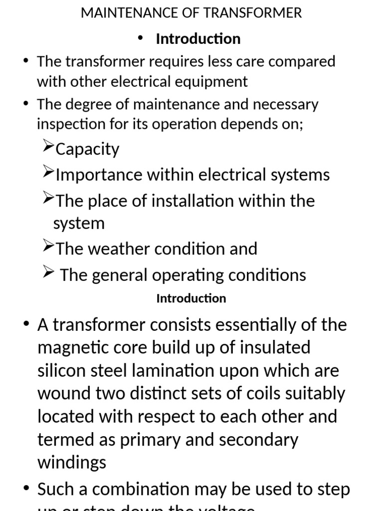 Maintenance of Transformers | PDF | Transformer | Electrical Breakdown