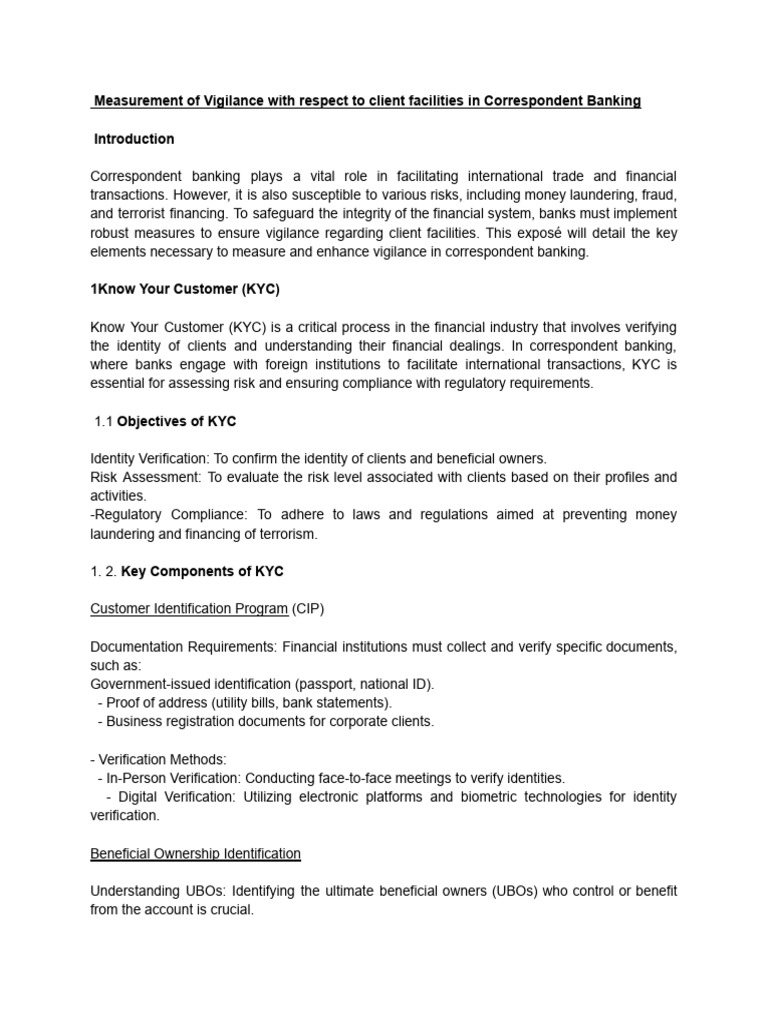 Measurement of Vigilance With Respect To Client Facilities in ...