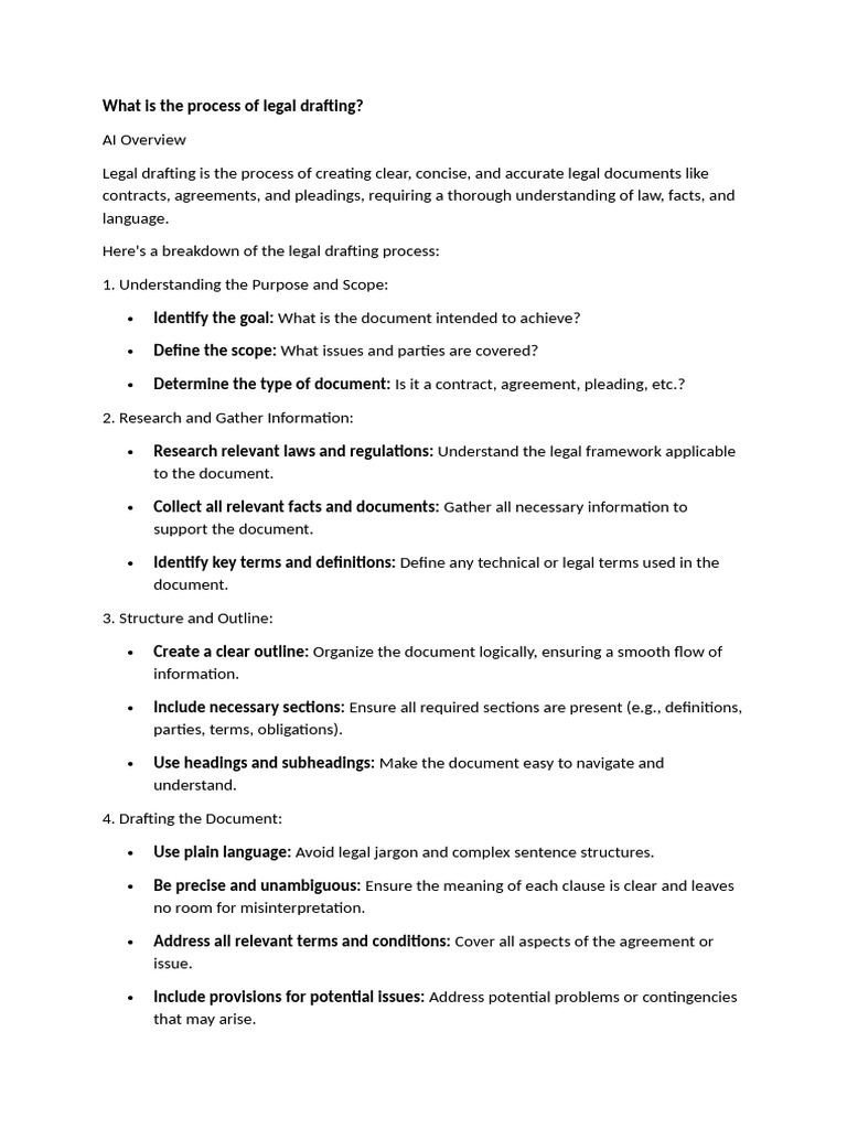 Process of Legal Drafting | PDF | Information