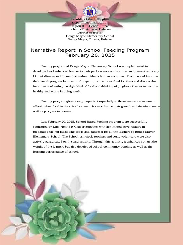 Narrative-Report-in-School-Feeding-Program-February | PDF