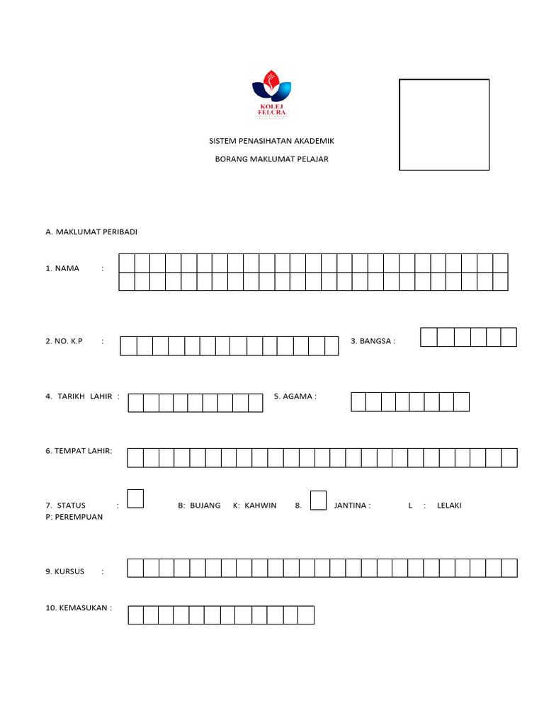 Borang Maklumat Pelajar | PDF