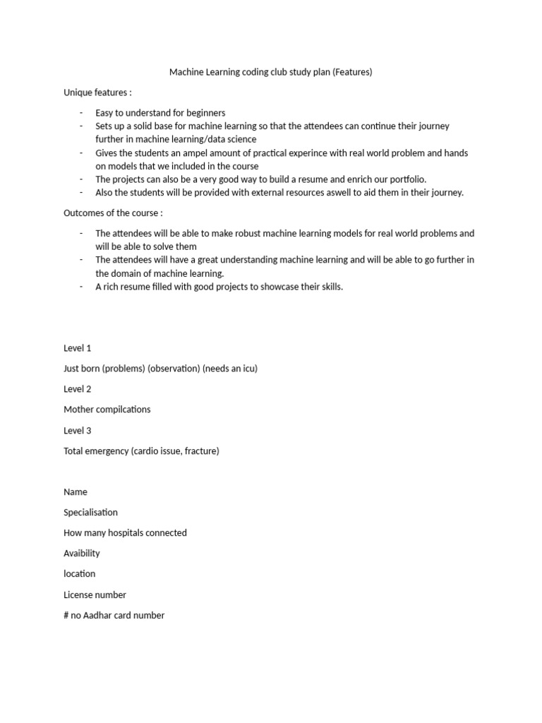 Machine Learning Coding Club Study Plan | PDF