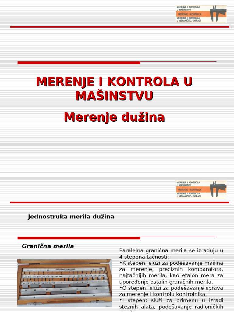 2 - Merenje I Kontrola U Masinstvu - Deo - I | PDF