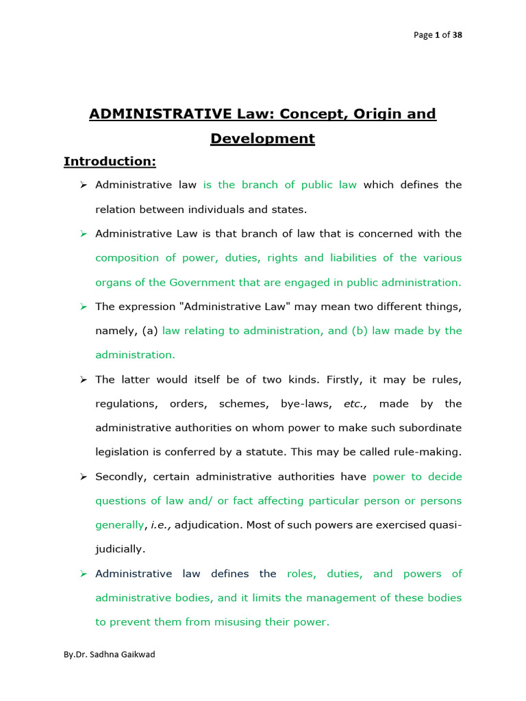 Administrative law Notes | PDF | Administrative Law | Separation Of Powers