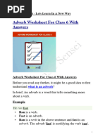 Adverb Worksheet For Class 4 With Answers | PDF | Adverb | Verb