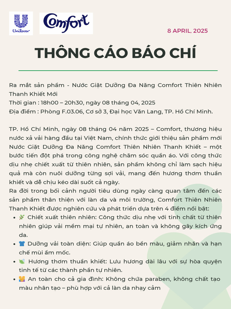 Thông Cáo Báo Chí | PDF