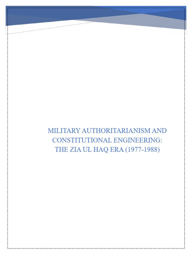 Zia Regime | PDF | Muhammad Zia Ul Haq | Zulfikar Ali Bhutto
