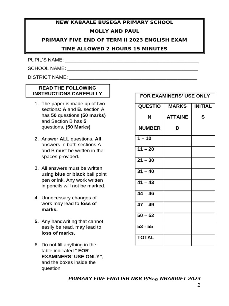 Primary Five English 51copies | PDF