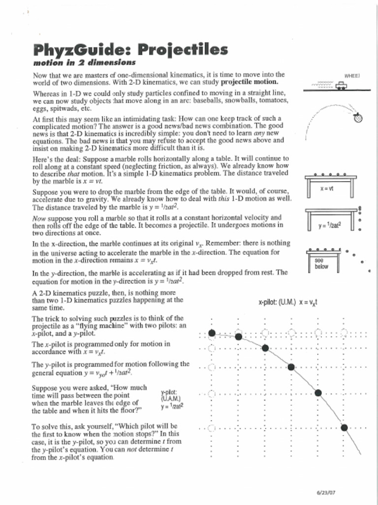 Projectiles - Additional Notes 2 - 1 | PDF