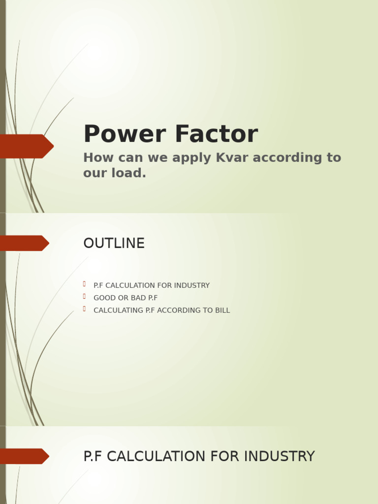 Power Factor: How Can We Apply Kvar According To Our Load | PDF