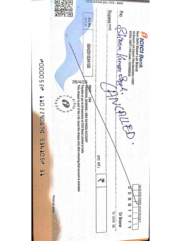 New Cancelled Cheque | PDF