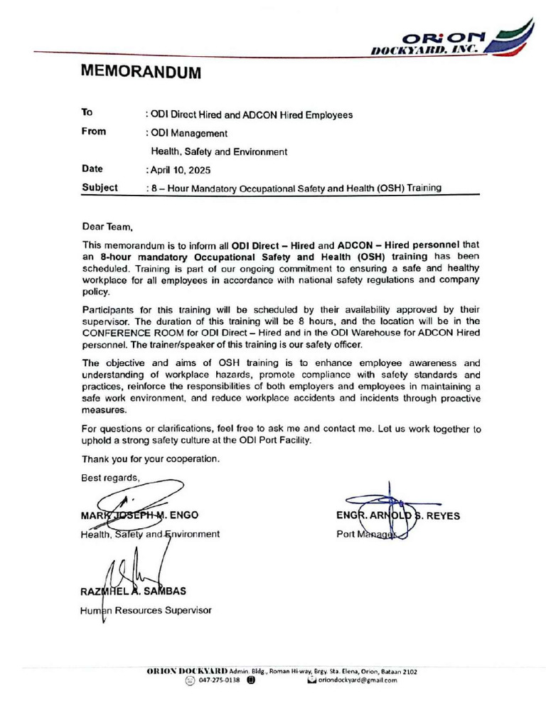 Memorandum 1-25 | PDF