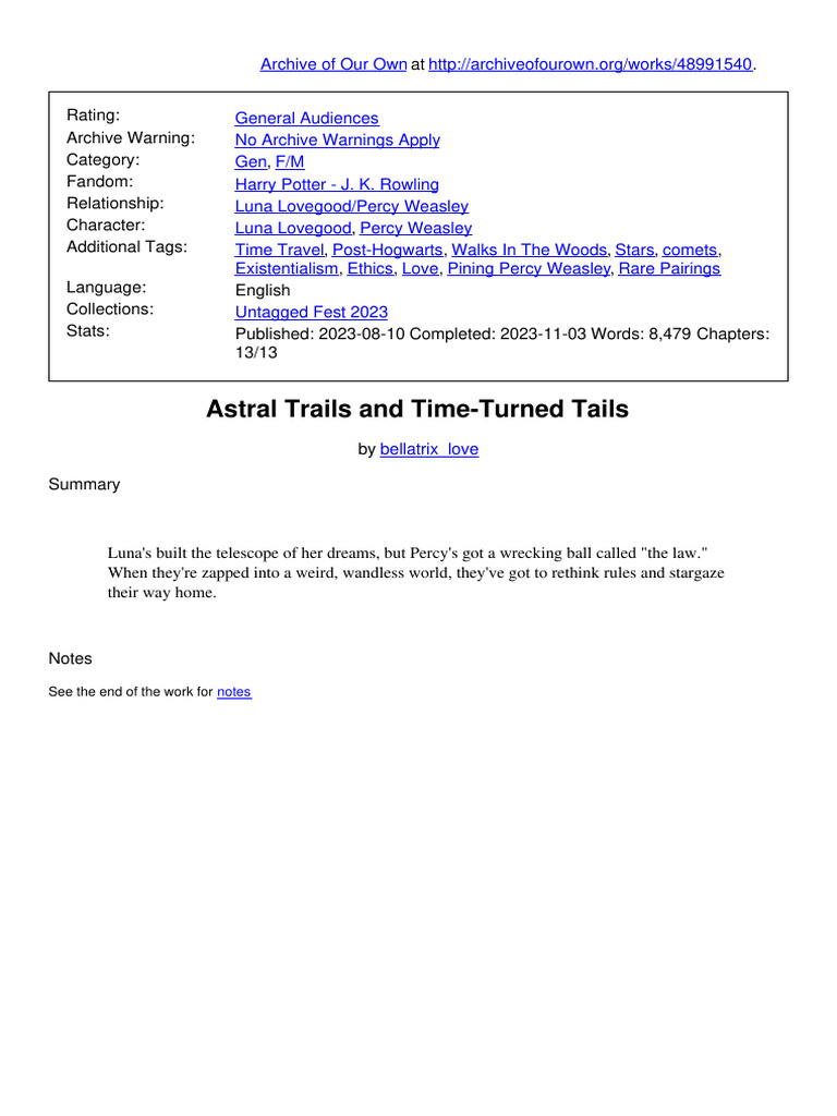 Astral Trails and Time-Turned Tails | PDF