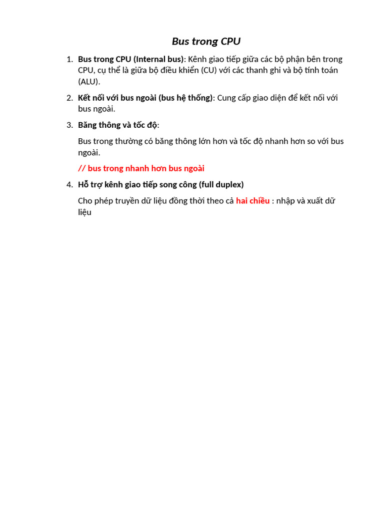 5. Bus trong CPU | PDF