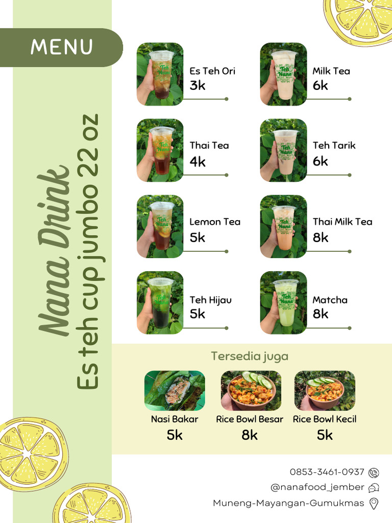 Menu Kafe Minuman Jus Buah Segar Kedai Foto - 20241218 - 120205 - 0000 ...