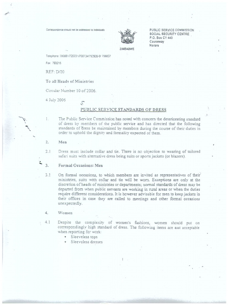 Dress Code Circular | PDF