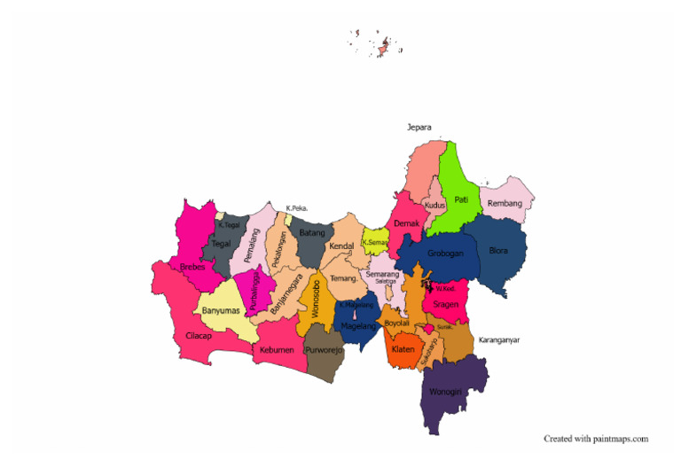Map of Central Java With Color | PDF