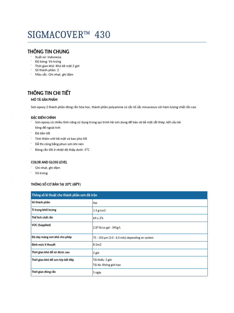 Sigmacover 430 VN | PDF