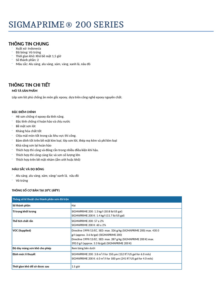 Sigmaprime 200 VN | PDF