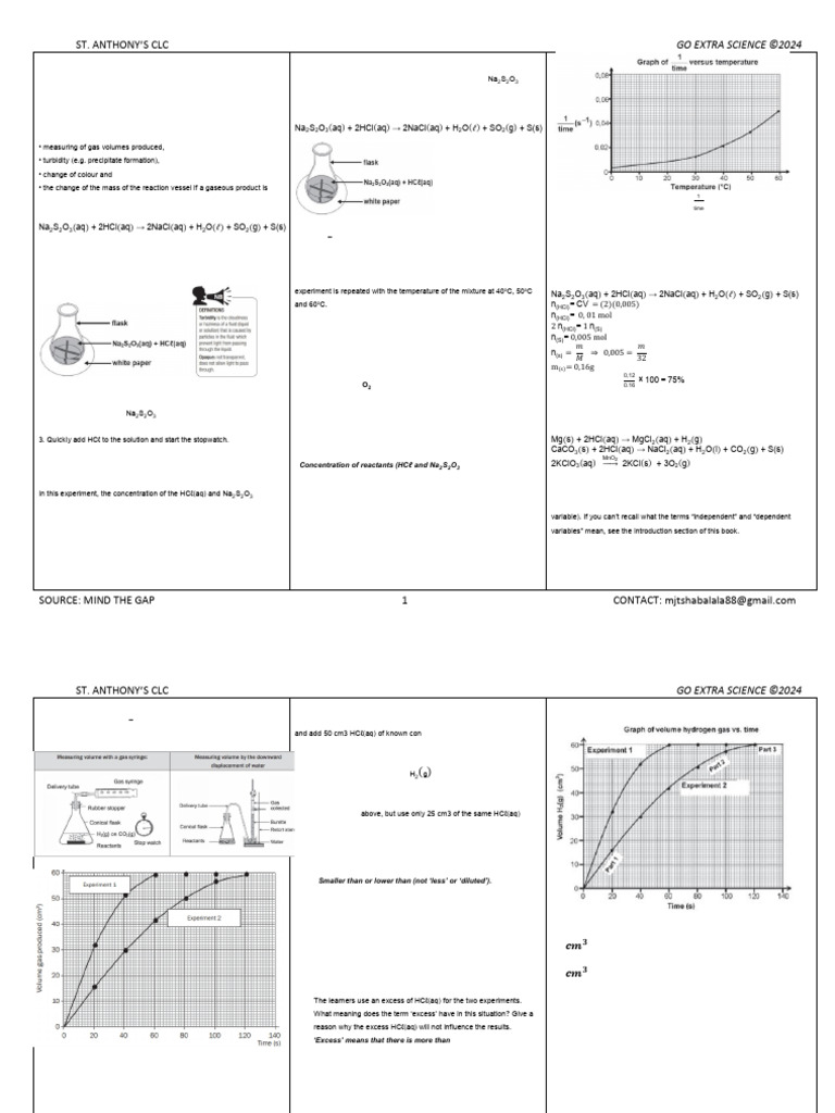 Measuring The Rate of Reactions 2 | PDF | Reaction Rate | Chemical ...