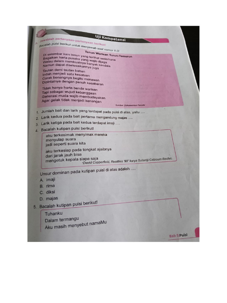 LATIHAN SOAL PUISI KELAS 8 | PDF