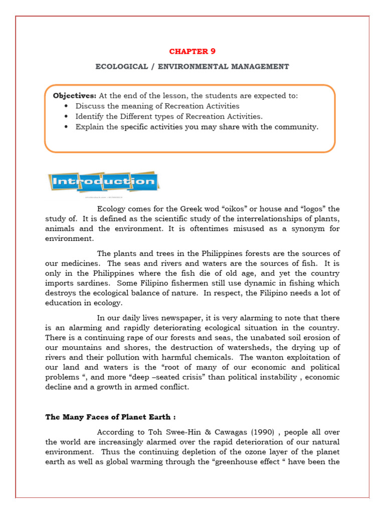 Chapter 9-Ecological Environmental Management | PDF | Waste | Surface Runoff