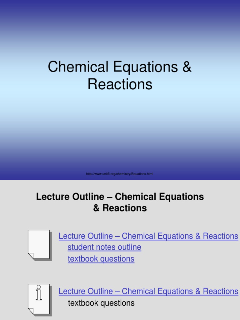 Chemical Equations & Reactions | PDF | Chemical Reactions | Mole (Unit)