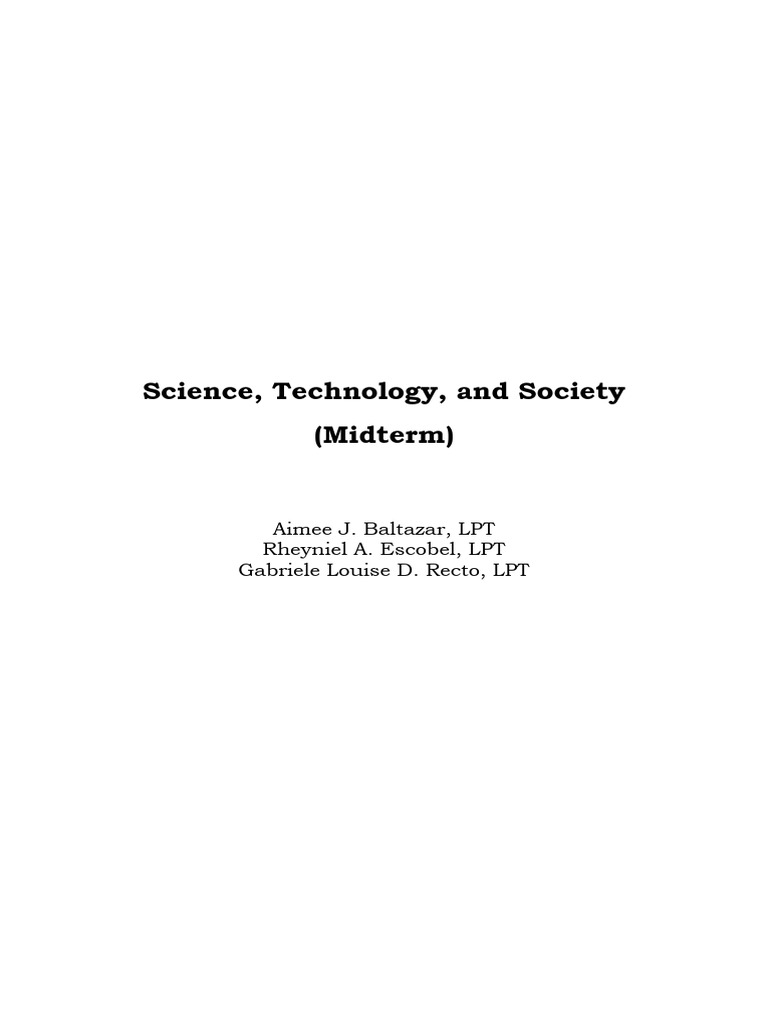 GE7 Science, Technology, and Society Revised Module Midterm (1741664990) | PDF