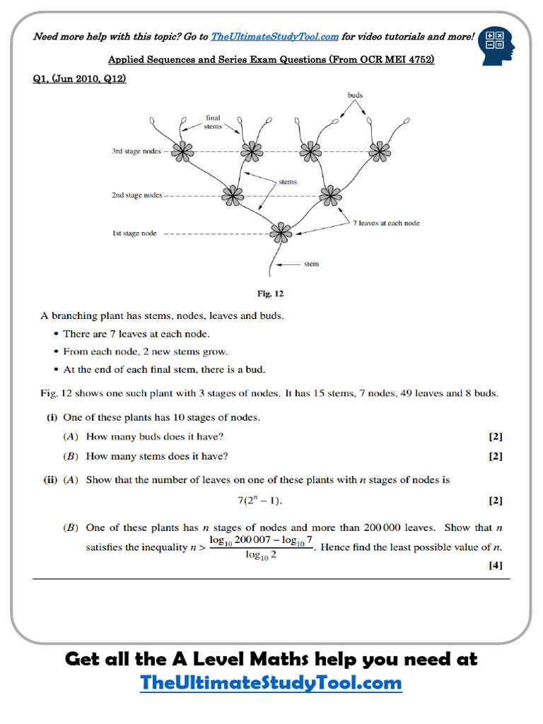 Applied Sequences And Series Exam Questions Pdf
