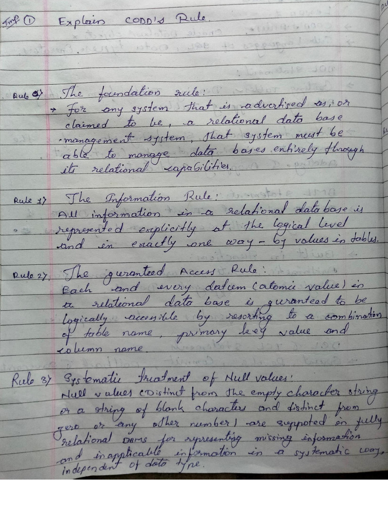 Codds Rule and other topics (1) | PDF