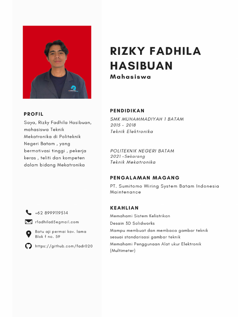 CV Resume Rizky Fadhila Hasibuan | PDF