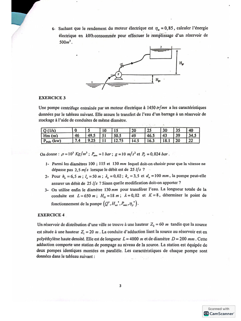 HYDRAULIQUE 1 Exo3 grp3 | PDF