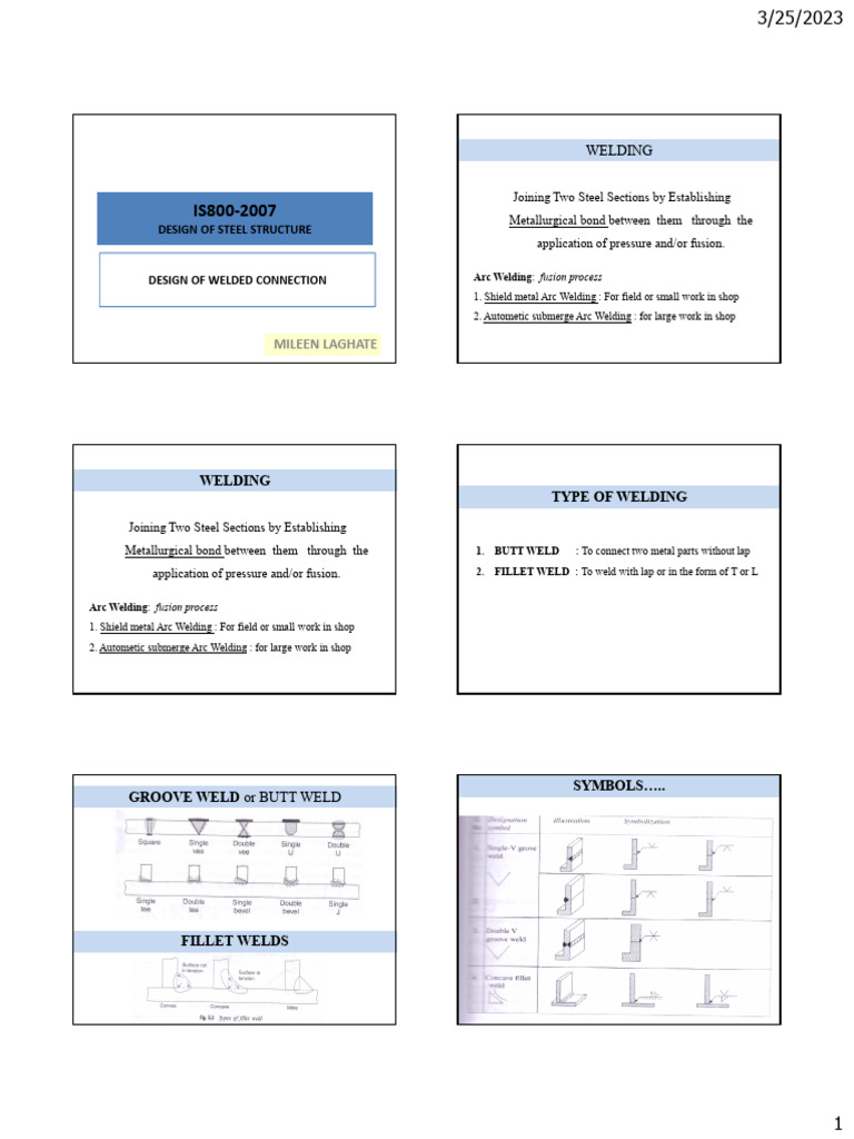 CLASS_STEEL_WELDED_HANDOUTS | PDF | Welding | Construction