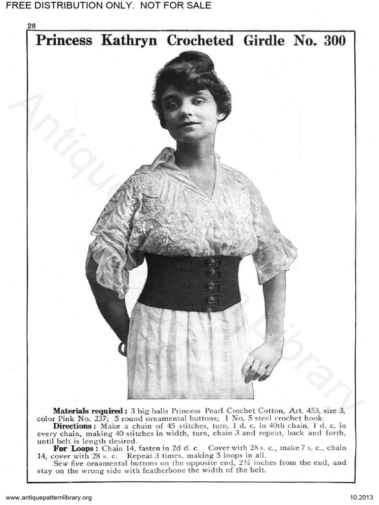 vintage crochet girdle pattern | PDF