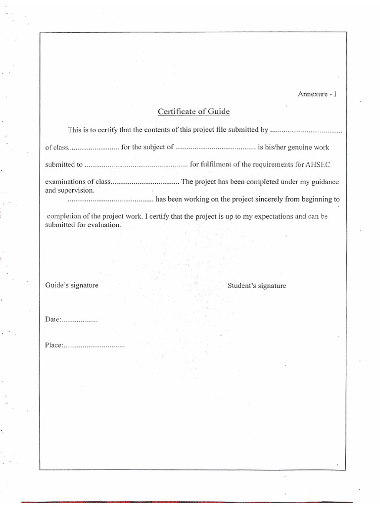 Project Certificate XII | PDF