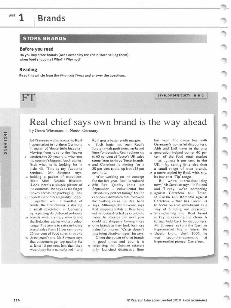 Unit 1 Reading Brands 1 | PDF