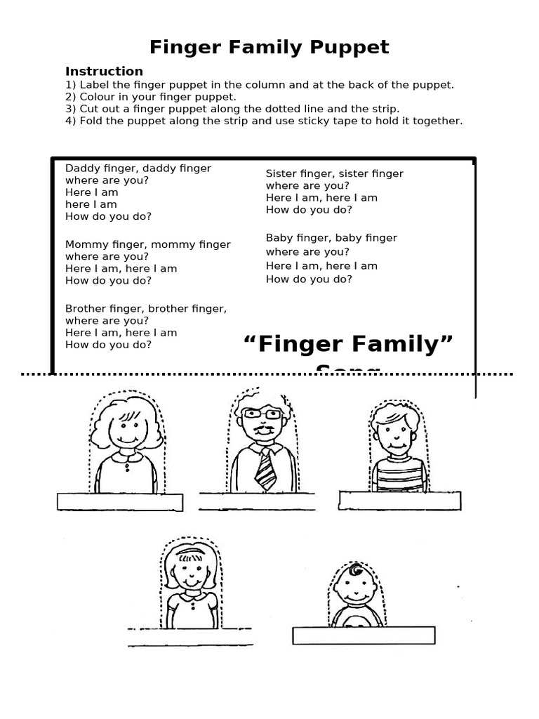 Family Finger Puppet Activity Guide | PDF