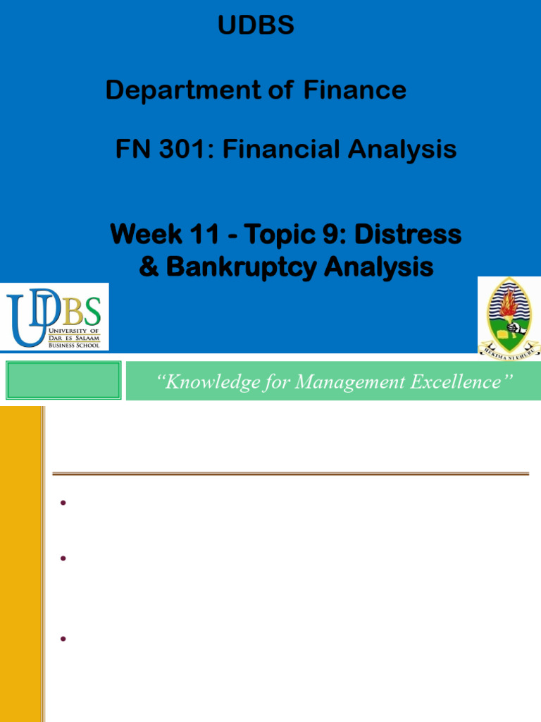 Analyzing Financial Distress and Bankruptcy | PDF | Bankruptcy ...