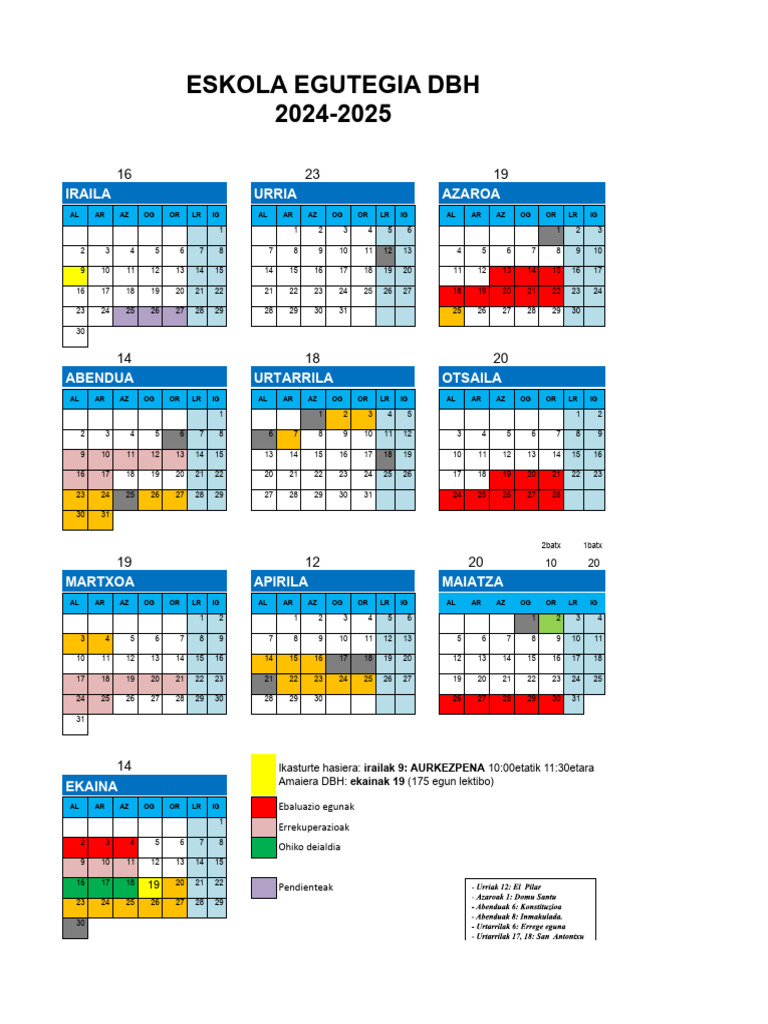EGUTEGIA 2024-25 DBH-BATXI - DBH | PDF