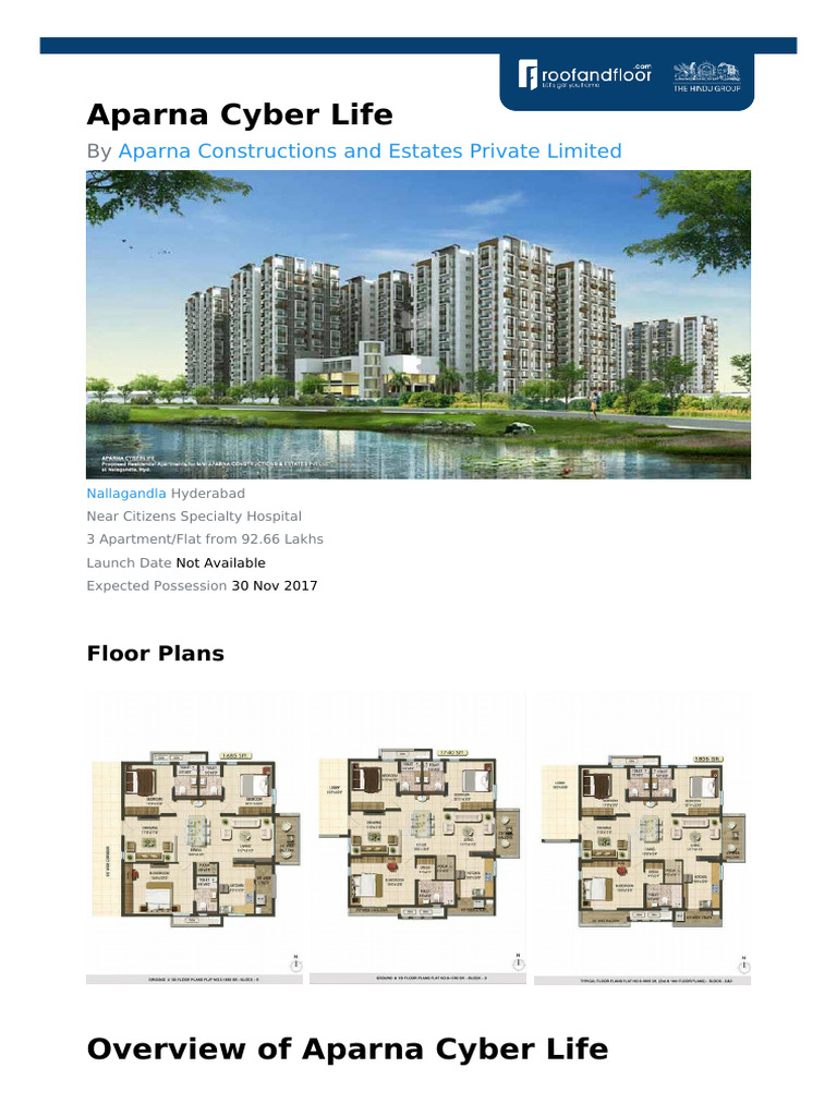 68704-aparna-cyber-life-automated_brochure (1) | PDF | Bathroom | Kitchen