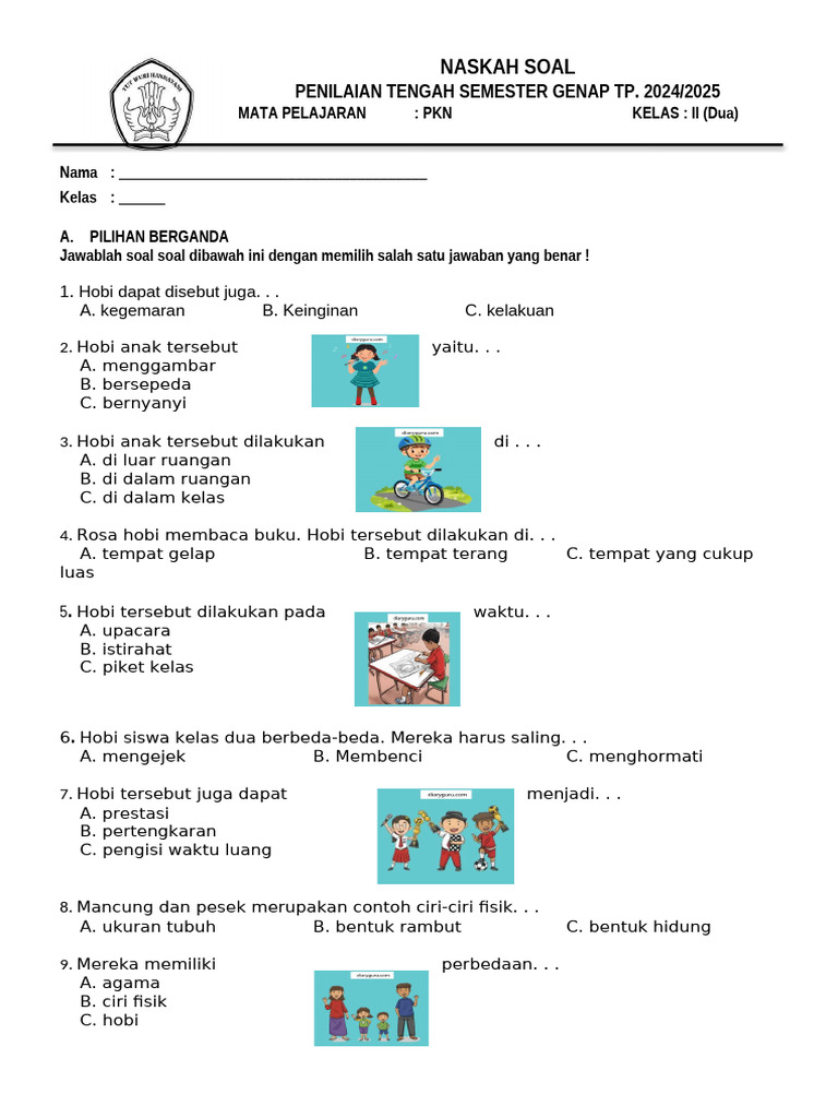 Naskah Soal PTS PKN | PDF