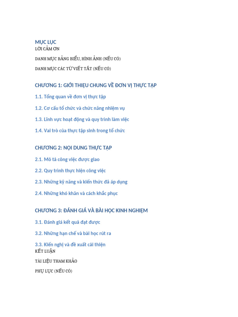 MucLuc ThucTap | PDF