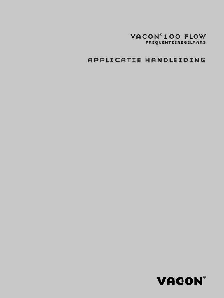 Vacon 100 FLOW Application Manual DPD01253F NL | PDF