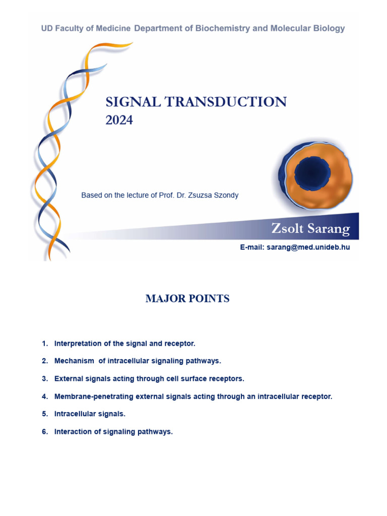 Types of Signal-Transduction Receptors | PDF | Cell Signaling | Signal ...