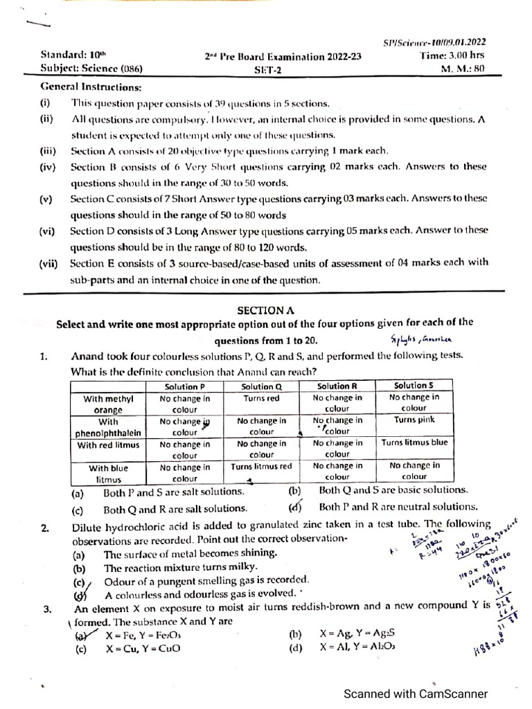 Pre Board Paper | PDF