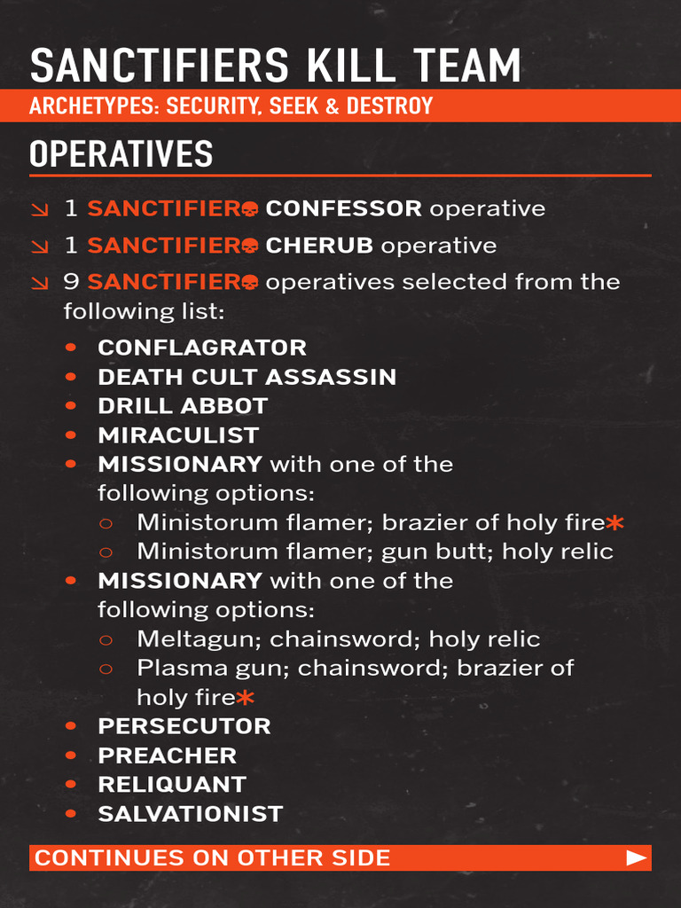 Sanctifiers - Operative Selection | PDF